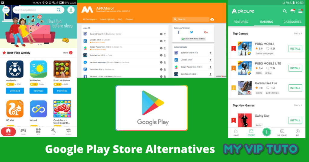 Meilleures alternatives à Google Play Store - MY VIP TUTO